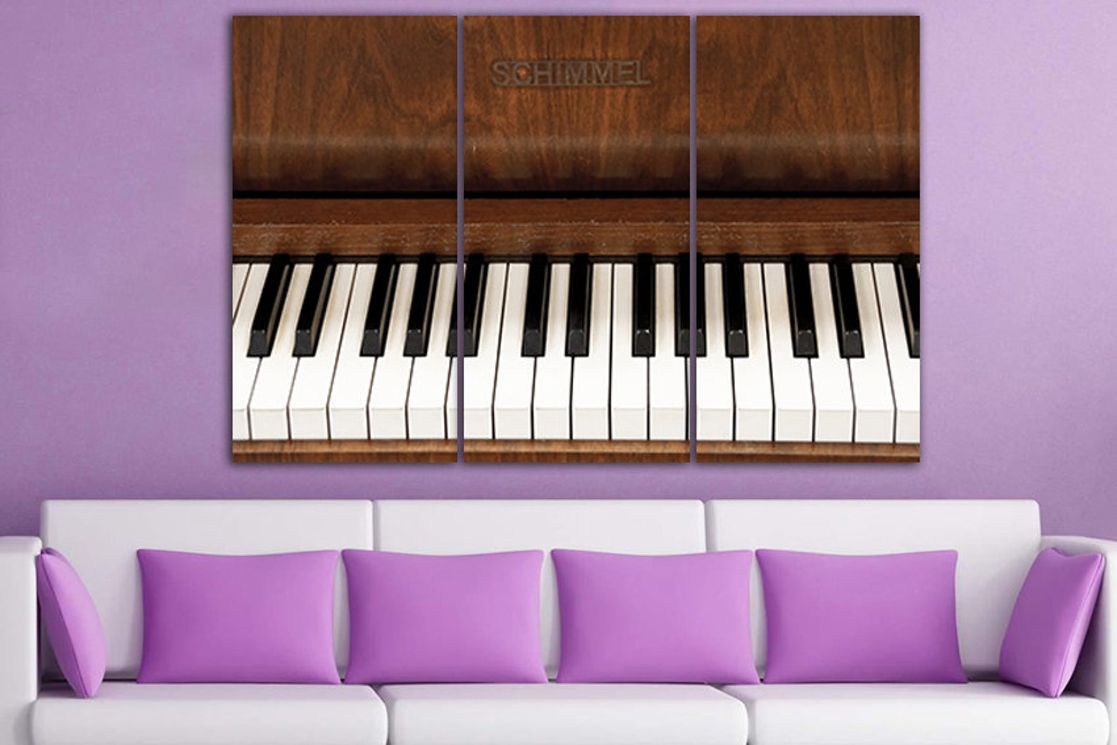 Piano Canvas Piano Wall Art Musical Note Piano Décor Large | Etsy