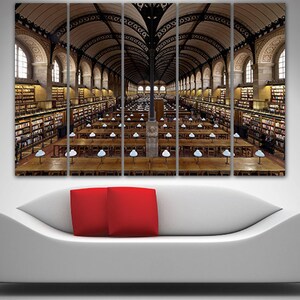 Library Canvas Set Library Wall Décor France Library Books Wall Art ...