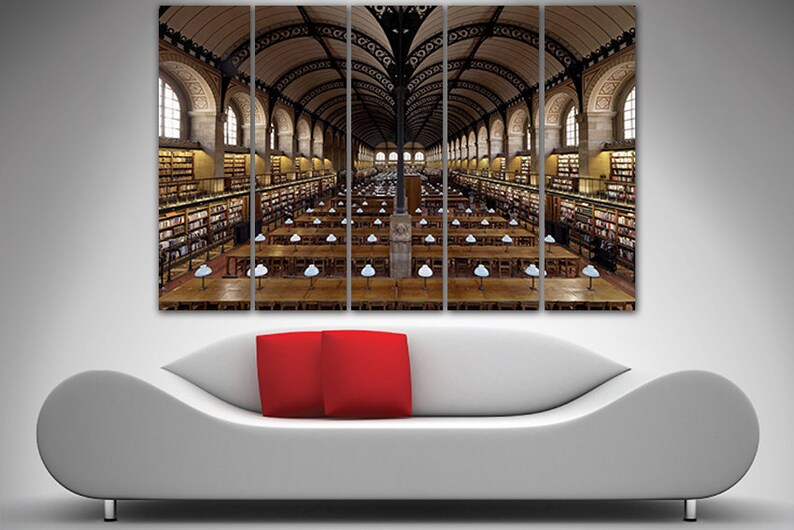 Library Canvas Set Library Wall Décor France Library Books | Etsy