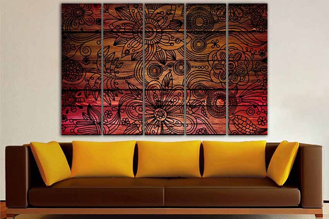 Tree Drawing Print on Canvas Henna Painting Mehndi Décor - Etsy