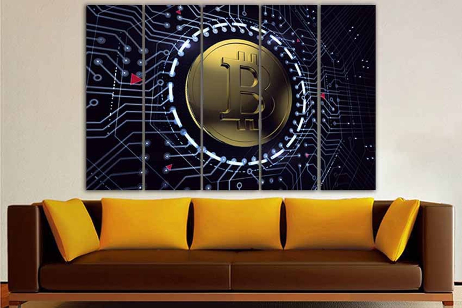 Bitcoin Print Bitcoin Canvas Finance Art Cryptocurrency - Etsy