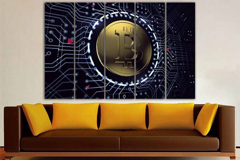 Bitcoin Print Bitcoin Canvas Finance Art Cryptocurrency - Etsy