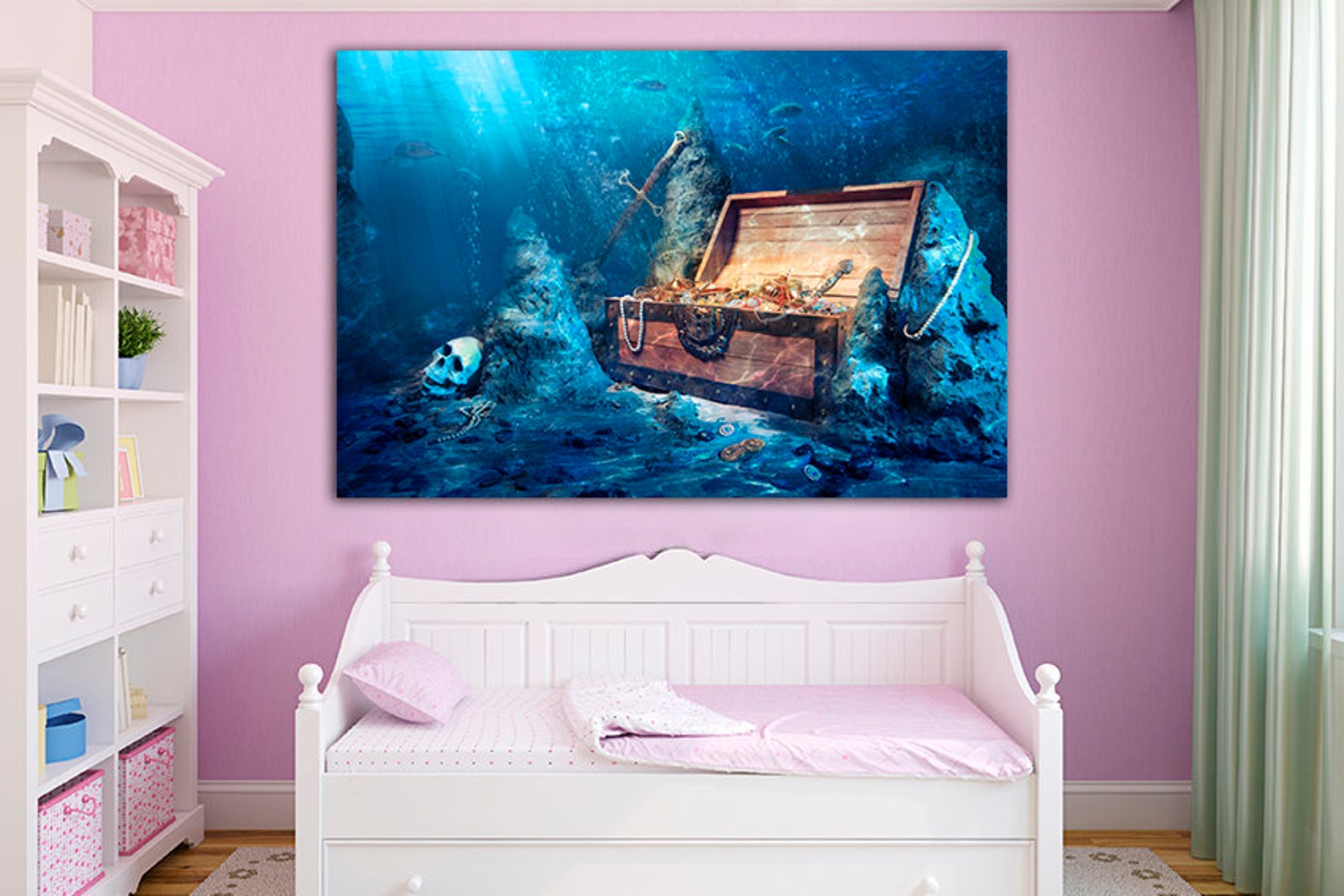Treasure Chest Ocean Treasure Print Treasure Canvas Nursery | Etsy