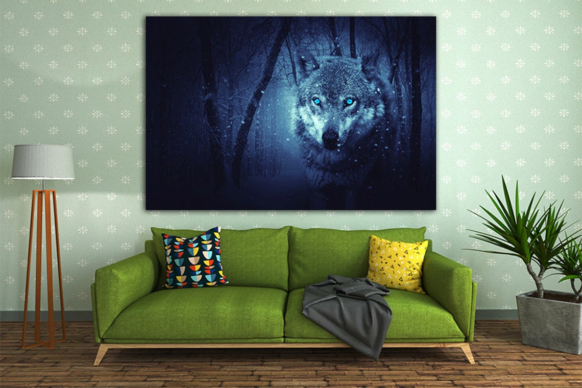 Wolf Canvas Wolf Art Wolf Print Animal Decor Wolf Poster Wolf - Etsy