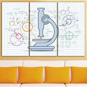 Microscope Canvas Science Wall Decor Biology Print Microscope Art Virus ...