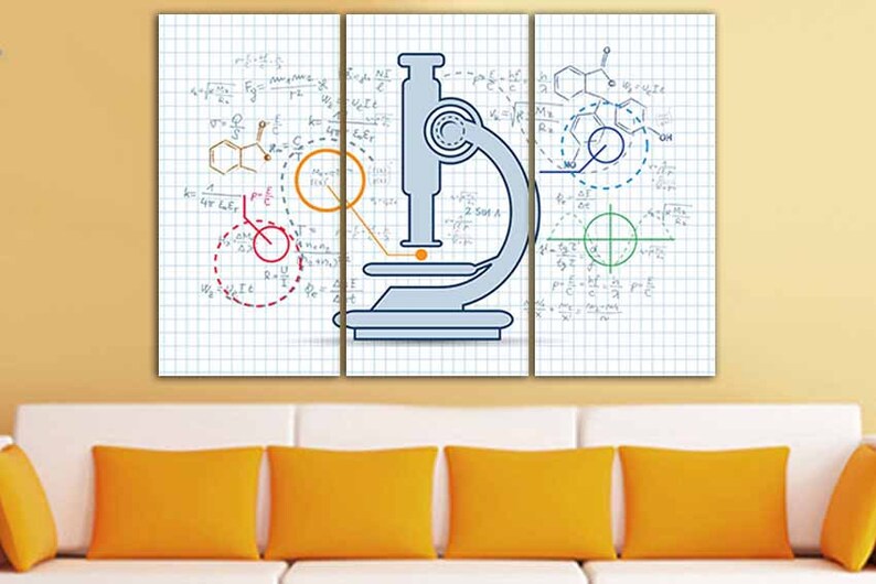 Microscope Canvas Science Wall Decor Biology Print Microscope - Etsy