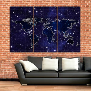 Space Map Space Canvas Star Map Space Map Wall Map Wall Art Star Map ...