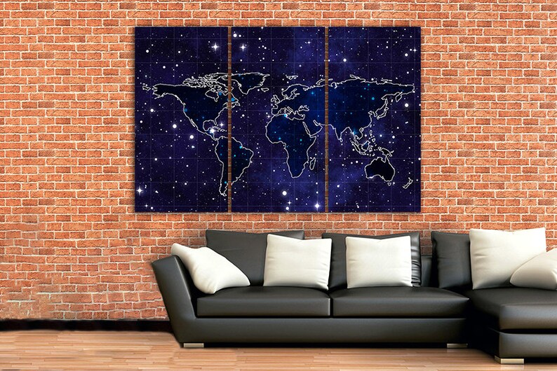 Space Map Space Canvas Star Map Space Map Wall Map Wall Art | Etsy