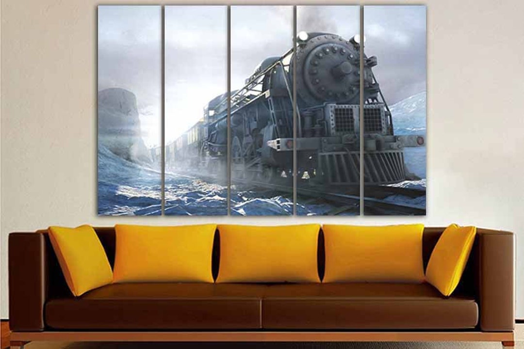 Multi Panel Wall Art Train Canvas Train Wall Decor Mechanism - Etsy