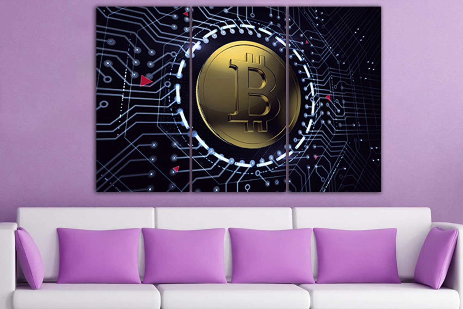 Bitcoin Print Bitcoin Canvas Finance Art Cryptocurrency - Etsy