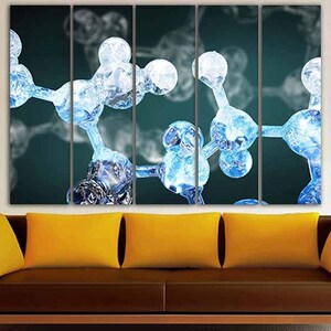 Molecule Large Canvas Set Science Decor Medical Print Medical Gift ...