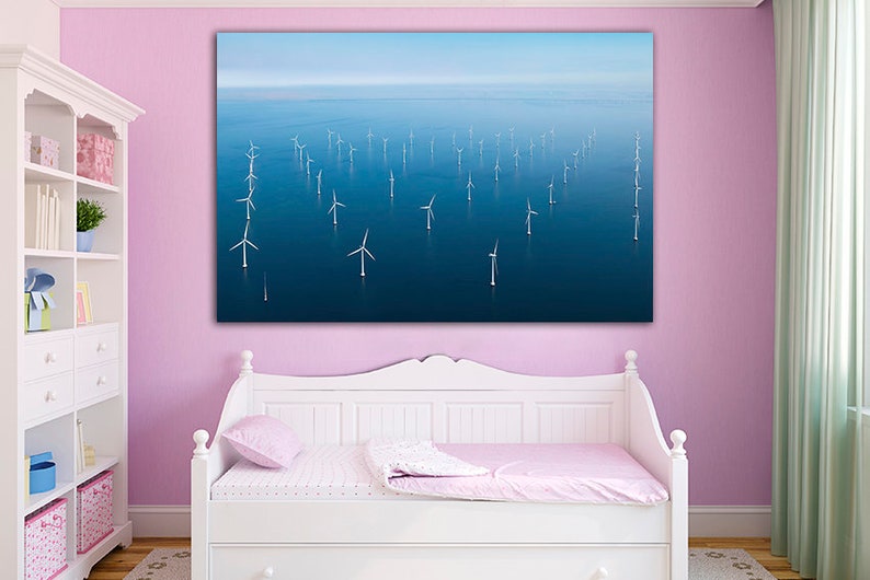 Panel Wall Art Wind Turbine Engine Canvas Wind Turbine Decor | Etsy