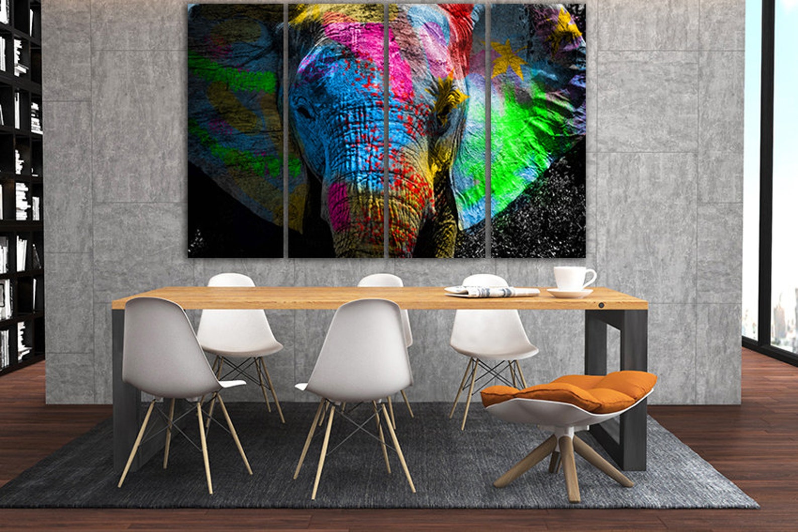 Elephant painting Elephant canvas Watercolor elephant Animal | Etsy