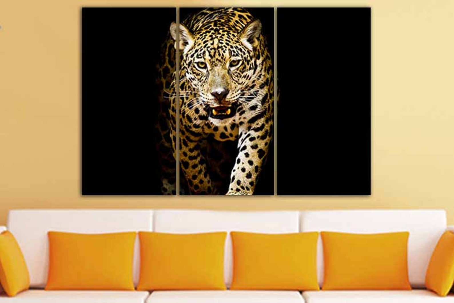 Leopard Print Art Leopard Canvas Set Leopard Wall Decor - Etsy