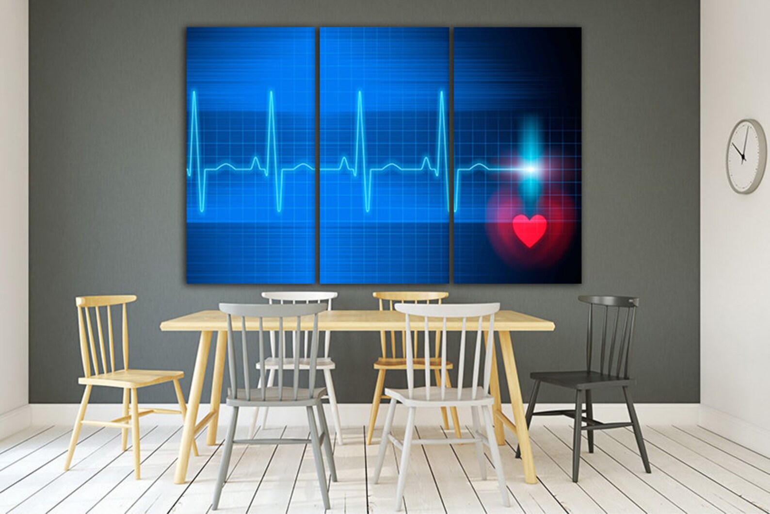 Cardiogram Heart Wall Art Canvas Science Decor Pulse Medical - Etsy