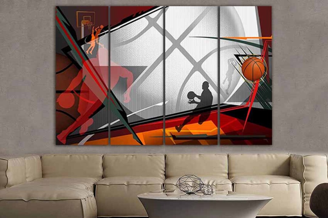 Basketball Canvas Basketball Print Basketball Wall Art Sport Home Art ...