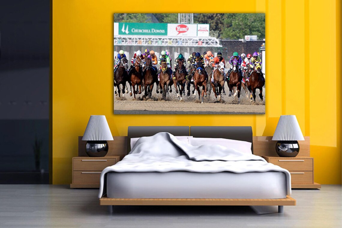 Horse Racing Large Canvas Set Sport Décor Equestrian Wall Art - Etsy