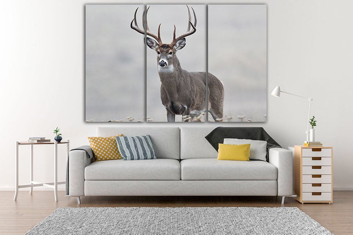 Stag Deer Wall Decor Stag Print Animal Decor Deer Canvas Deer | Etsy