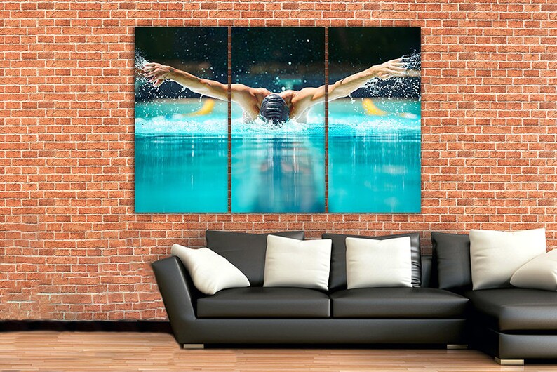 Swimming Canvas Swimming Print Sport Decor Swimmer Print - Etsy