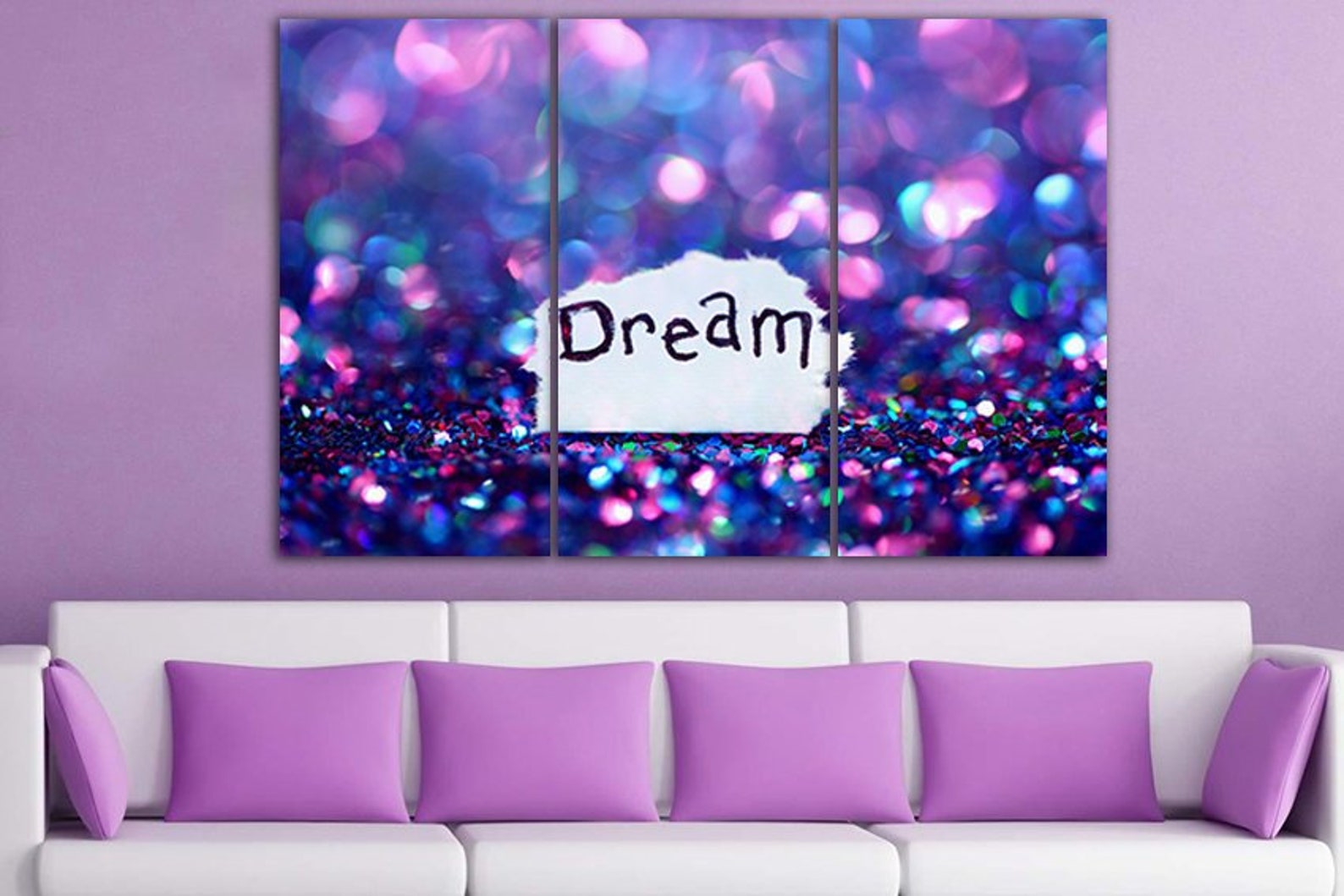 Dream Canvas Print on Canvas Dream Glitter Art Dream Wall - Etsy