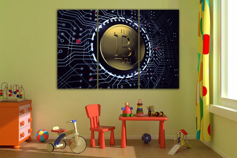 Bitcoin Print Bitcoin Canvas Finance Art Cryptocurrency - Etsy