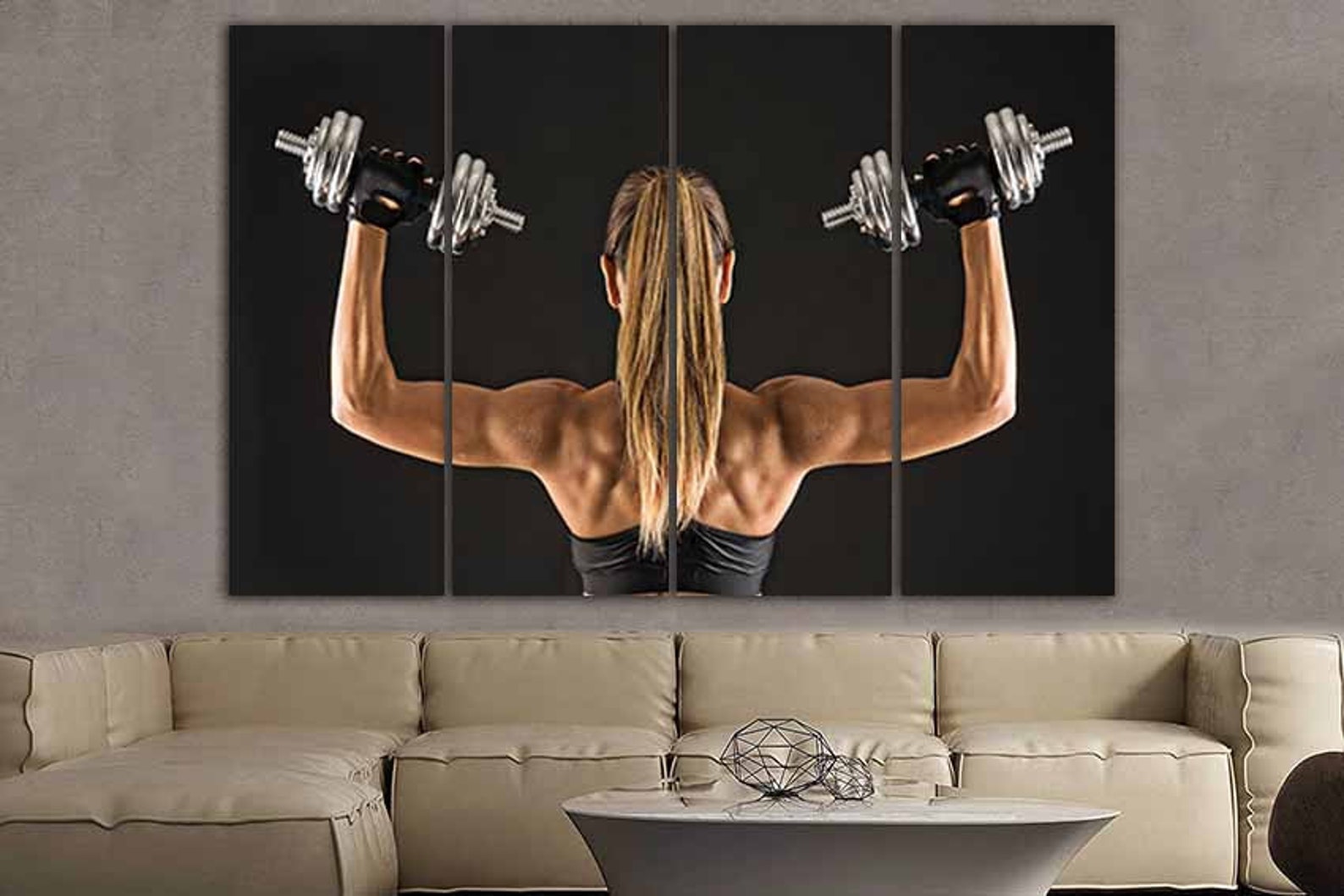 Dumbbell canvas panel Sport training Dumbbell wall art Sport | Etsy