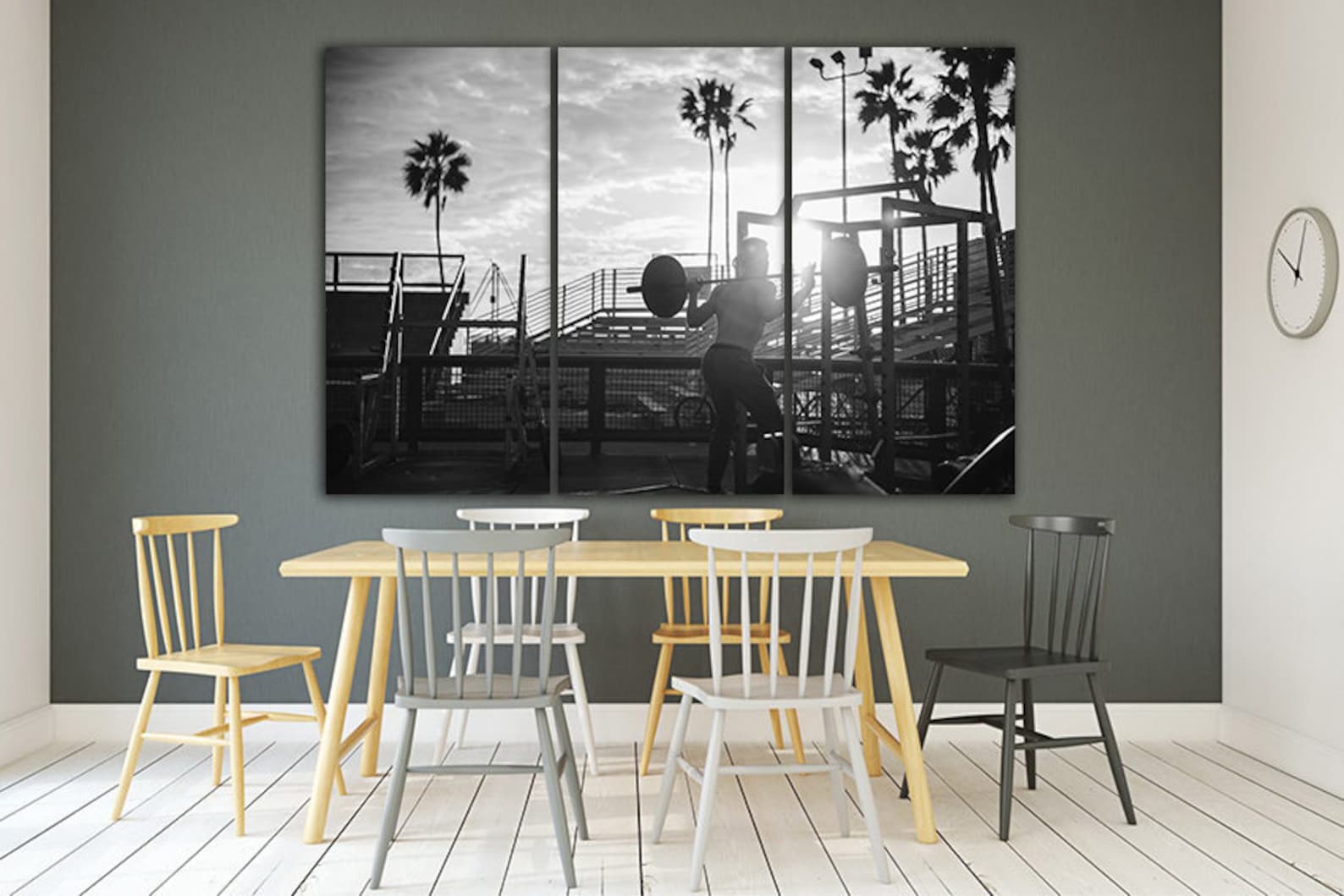 Barbell Print on canvas Crossfit wall art Sport décor Barbell | Etsy