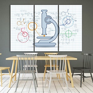 Microscope Canvas Science Wall Decor Biology Print Microscope Art Virus ...