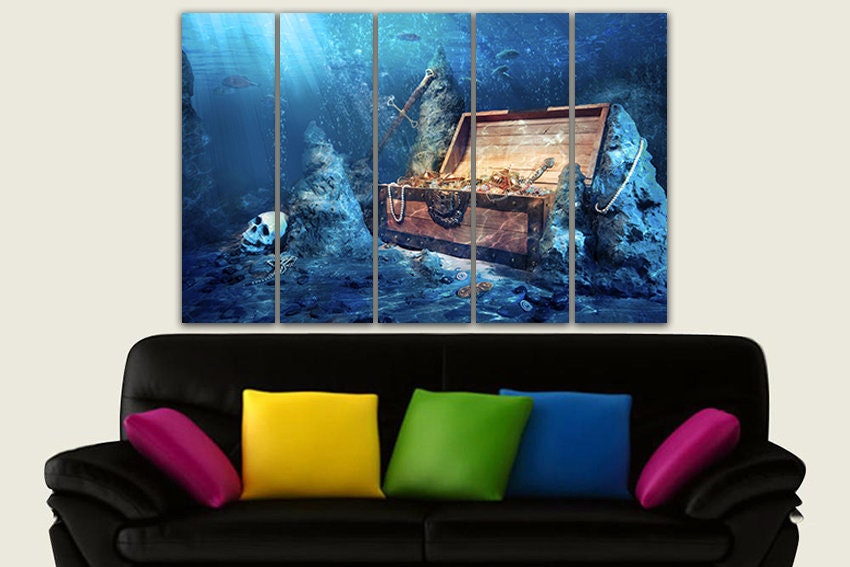 Treasure Chest Ocean Treasure Print Treasure Canvas Nursery | Etsy