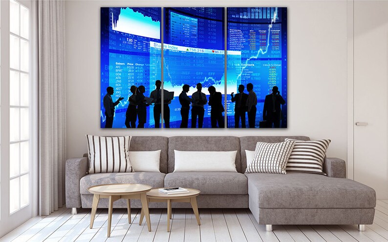 Stock exchange Investment décor Money canvas Stock market | Etsy