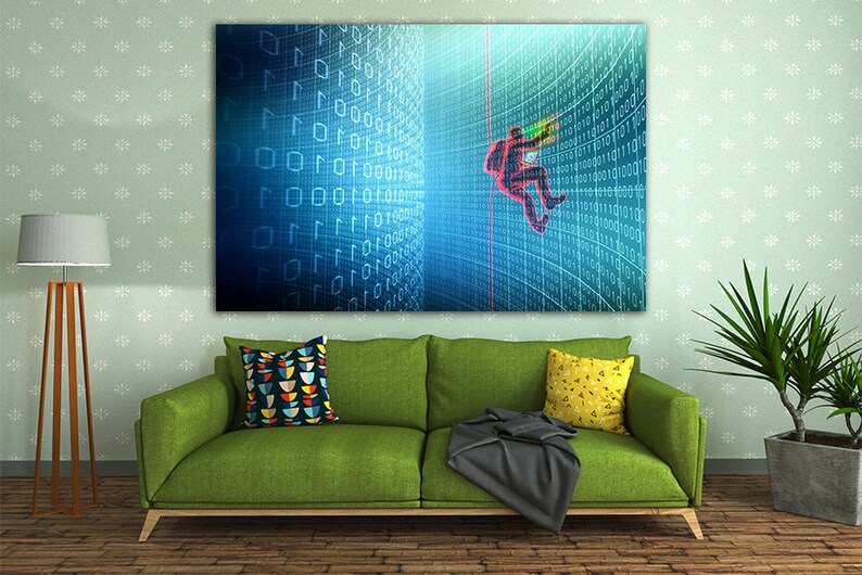Hacking Internet Art Print on Canvas Matrix Code Matrix Print - Etsy