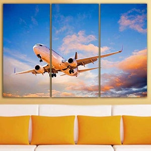 Wall Art Canvas Plane Canvas Aircraft Wall Décor Mechanism Decor ...