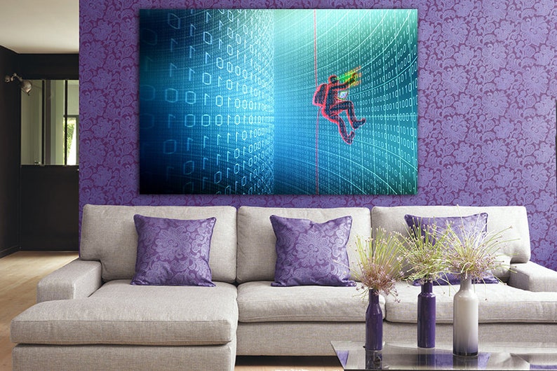 Hacking Internet Art Print on Canvas Matrix Code Matrix Print - Etsy