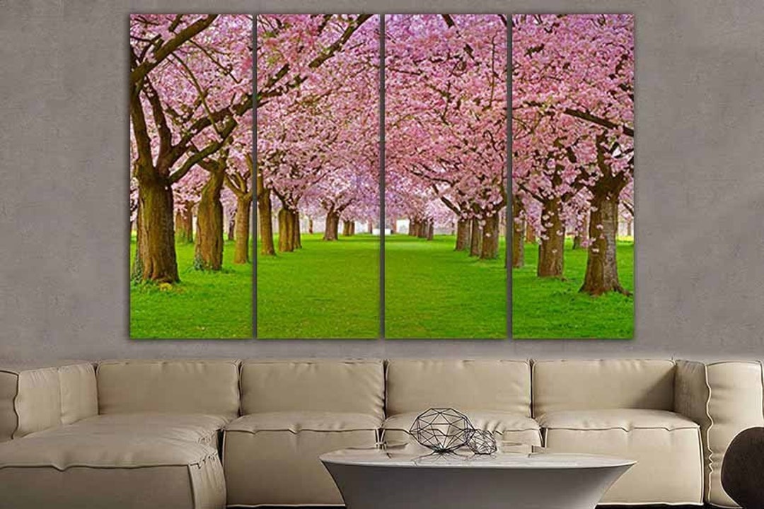Sakura Print Sakura Canvas Sakura Wall Décor Sakura Poster Landscape ...