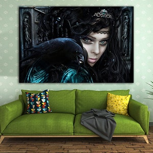 Vampire Print Vampire Canvas Gothic Vampire Gothic Art Print Black ...