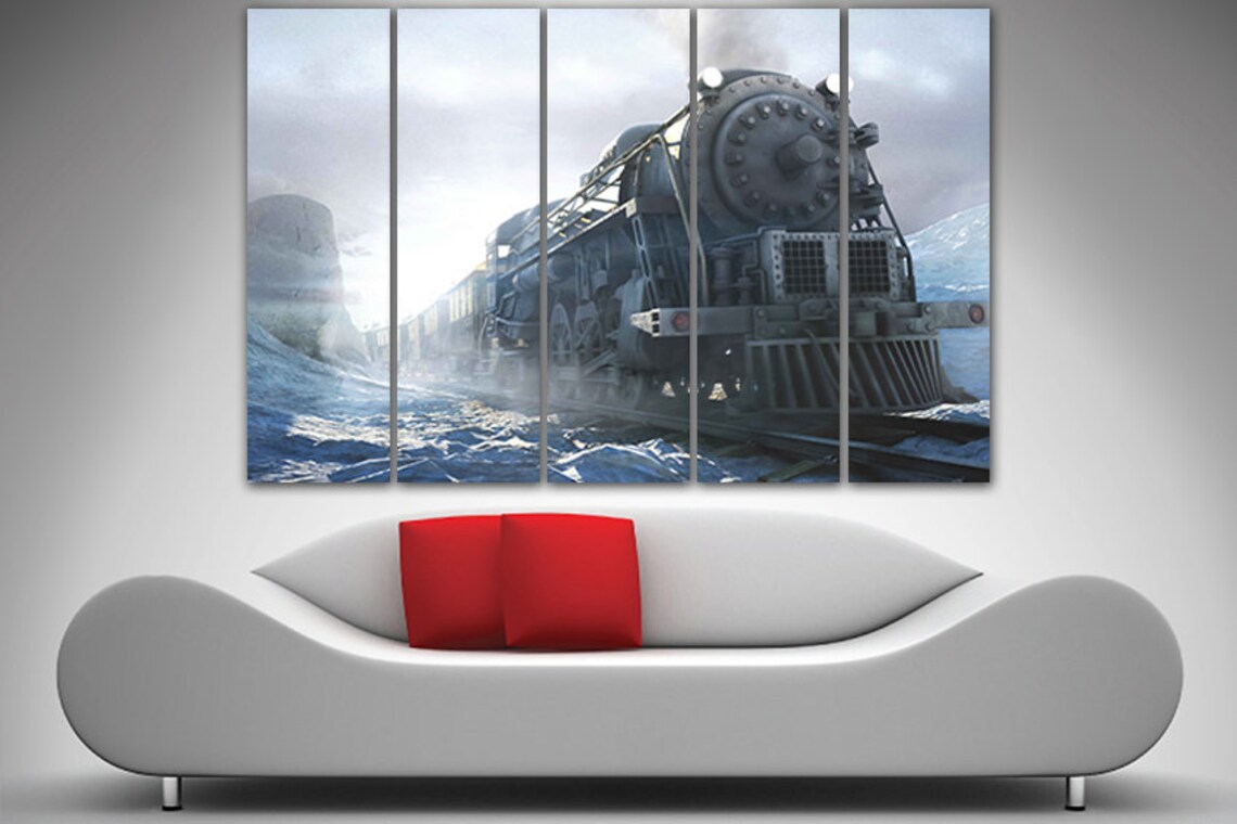 Multi Panel Wall Art Train Canvas Train Wall Decor Mechanism | Etsy