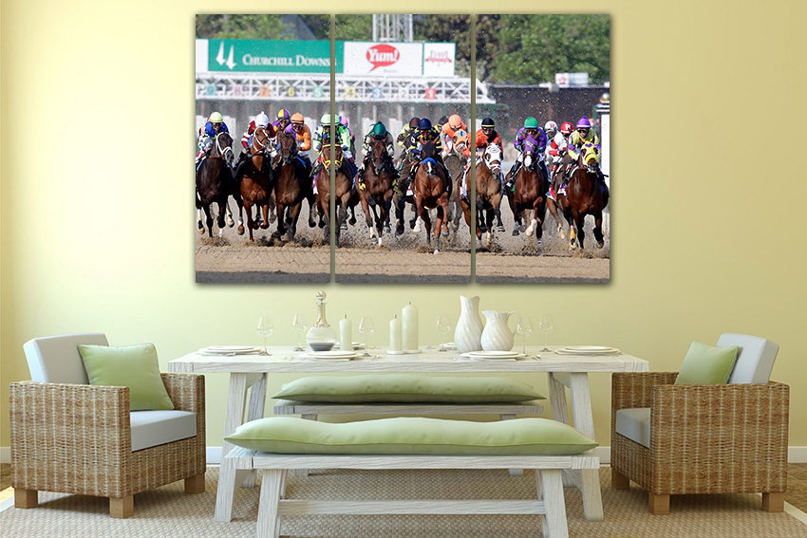 Horse Racing Large Canvas Set Sport Décor Equestrian Wall Art - Etsy