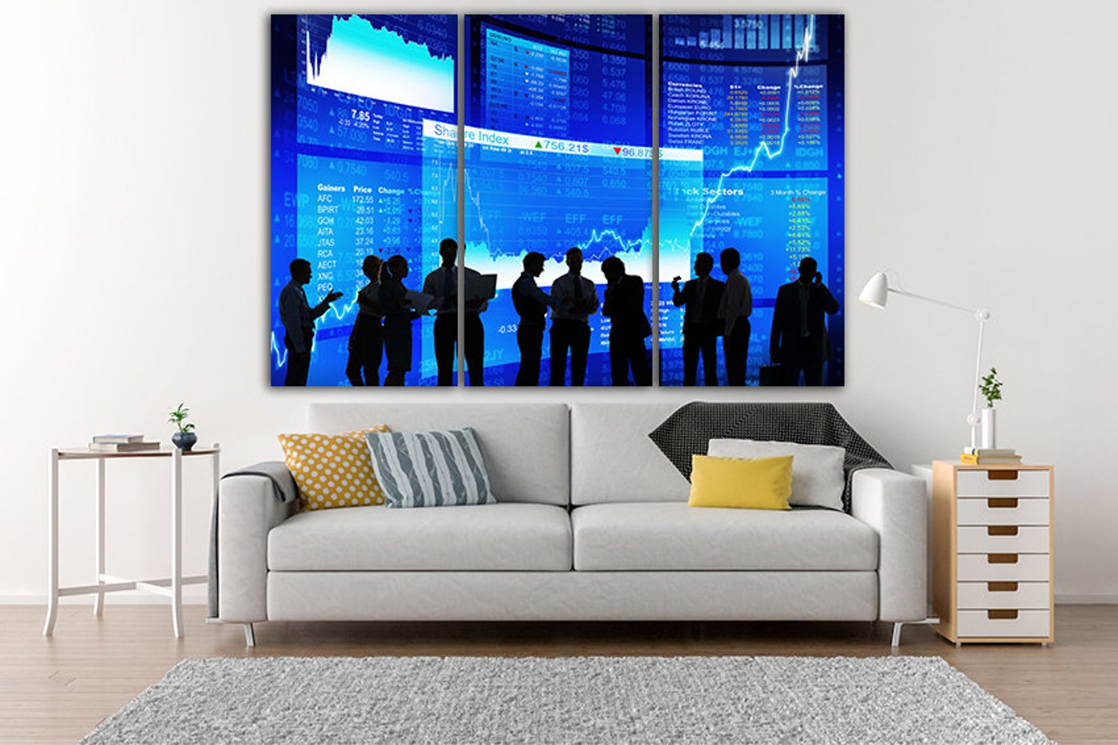 Stock exchange Investment décor Money canvas Stock market | Etsy