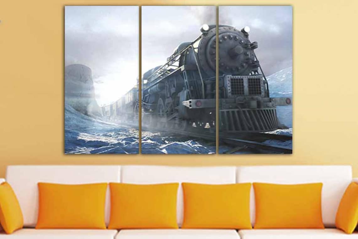 Multi Panel Wall Art Train Canvas Train Wall Decor Mechanism | Etsy