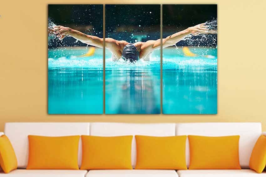 Swimming Canvas Swimming Print Sport Decor Swimmer Print - Etsy
