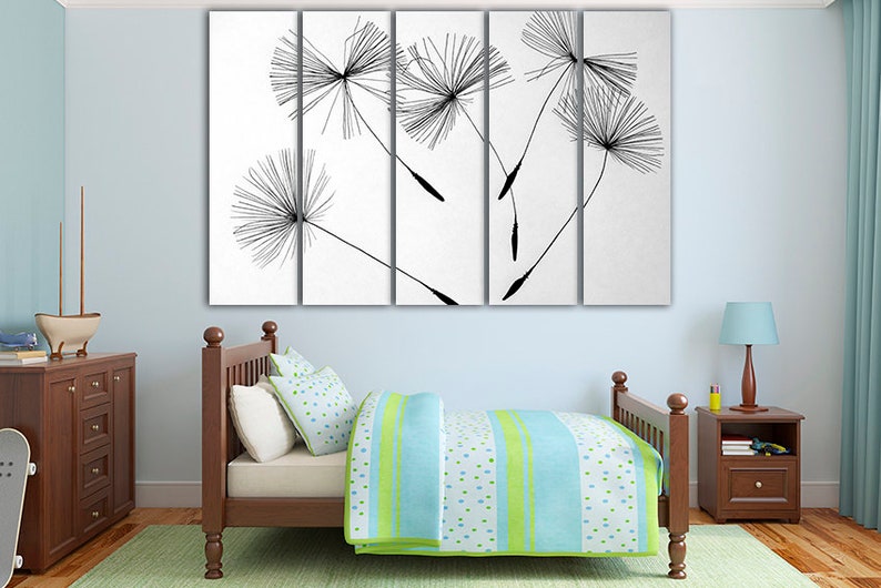 Dandelion Canvas Dandelion Print Flower Wall Art Dandelion - Etsy