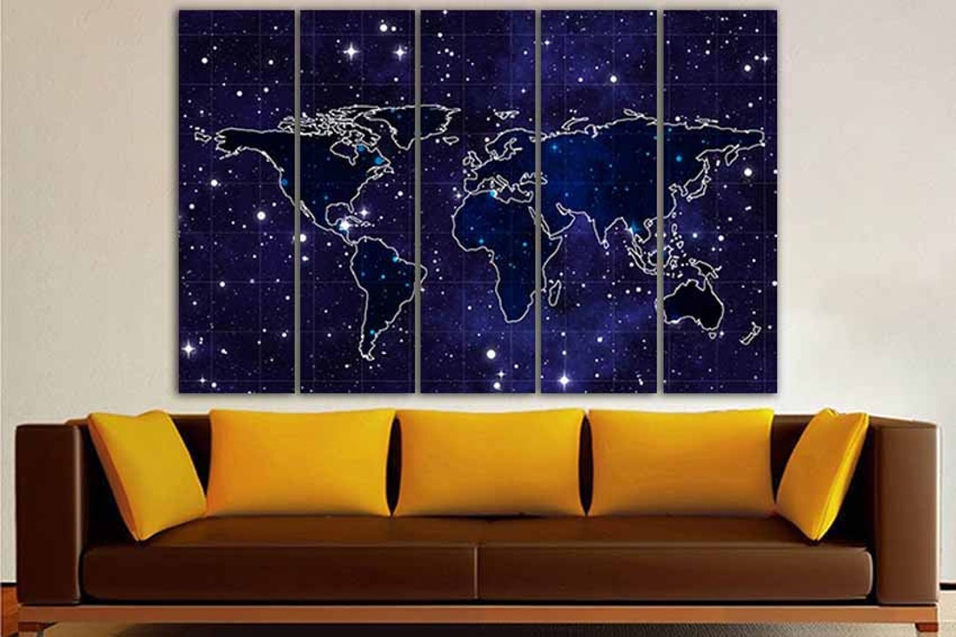 Space Map Space Canvas Star Map Space Map Wall Map Wall Art Star Map ...