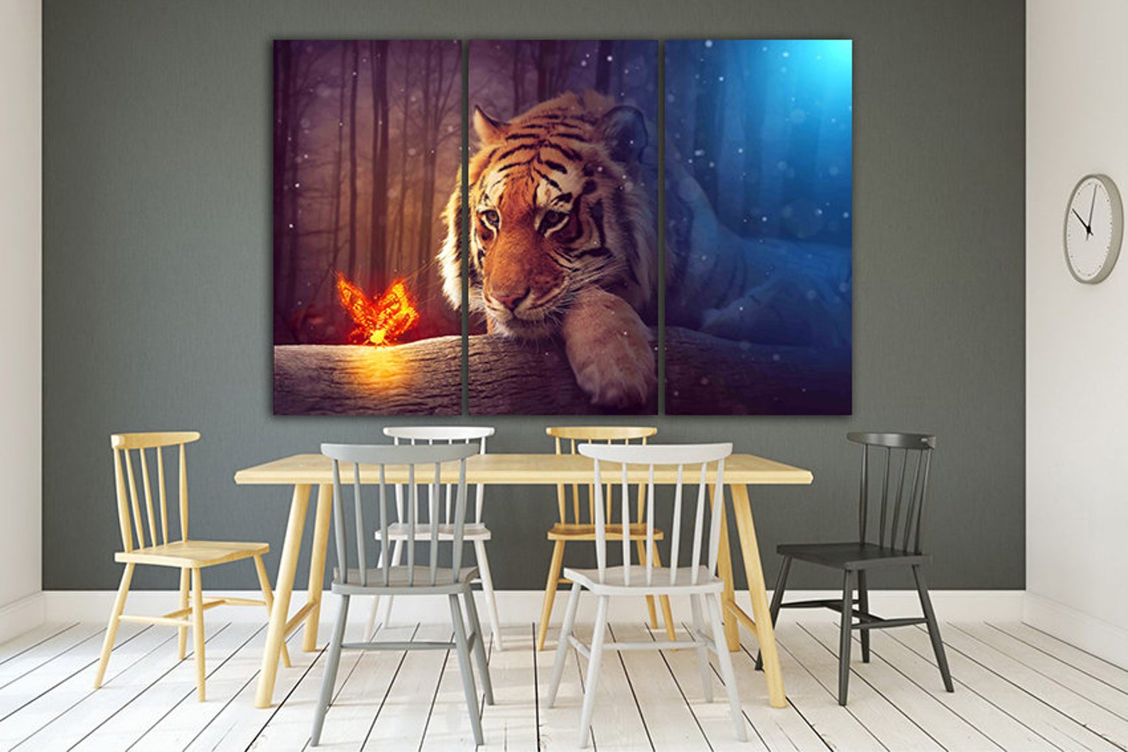 Tiger Canvas Tiger Print Tiger Wall Art Nursery Decor Big Cats - Etsy