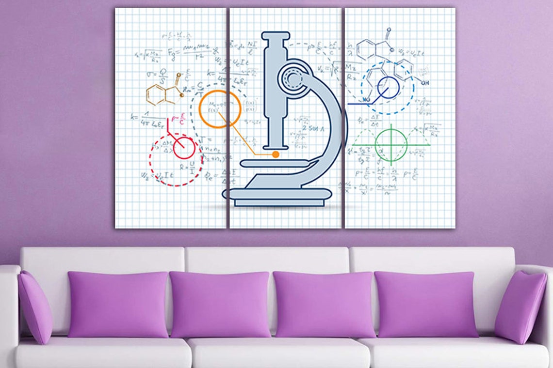 Microscope Canvas Science Wall Decor Biology Print Microscope - Etsy