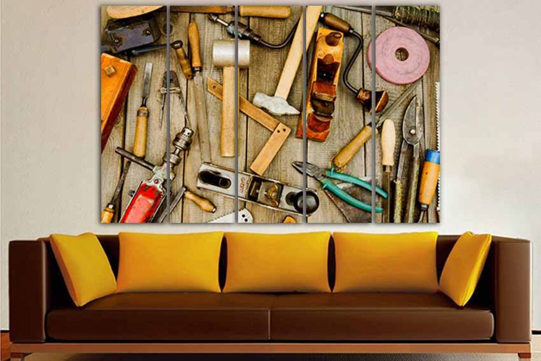Wood Tool Canvas Tool Print Garden Art Wood Tool Wall Art Coworker Gift ...