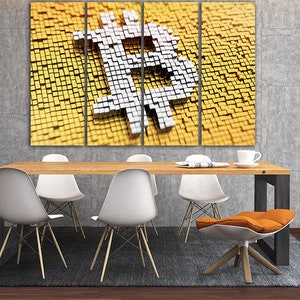 Bitcoin Print Bitcoin Canvas Finance Art Cryptocurrency Bitcoin Wall ...