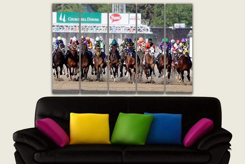 Horse Racing Large Canvas Set Sport Décor Equestrian Wall Art - Etsy