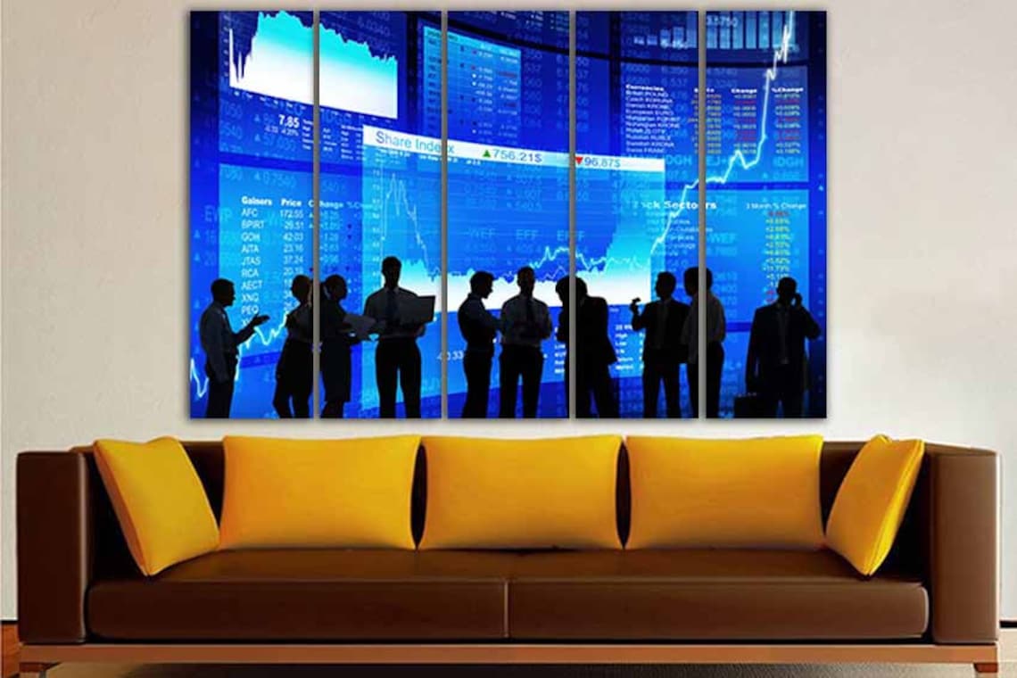 Stock exchange Investment décor Money canvas Stock market | Etsy