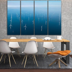 Panel Wall Art Wind Turbine Engine Canvas Wind Turbine Decor Mechanism ...