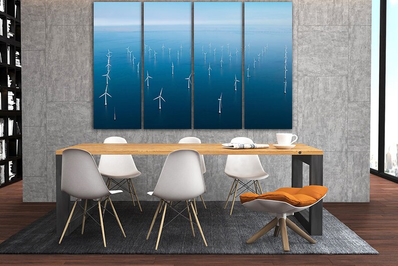 Panel Wall Art Wind Turbine Engine Canvas Wind Turbine Decor | Etsy